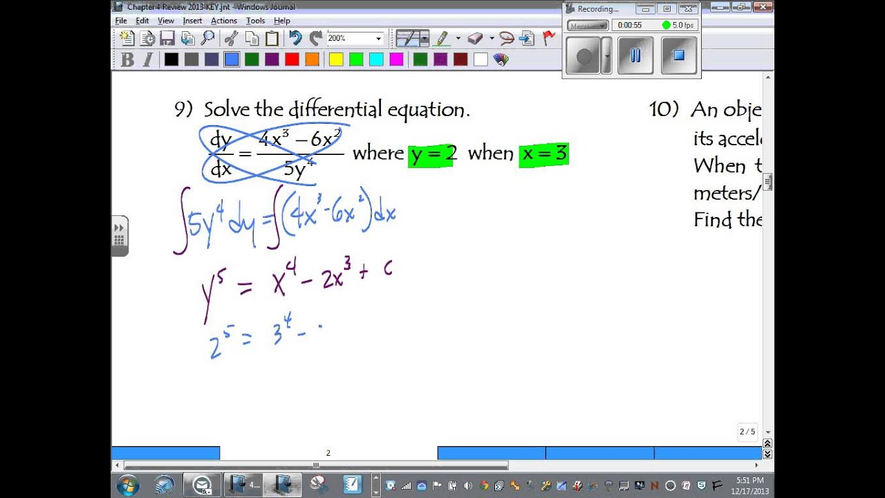 Calculus Chapter 4 Review Problem #9 - YouTube