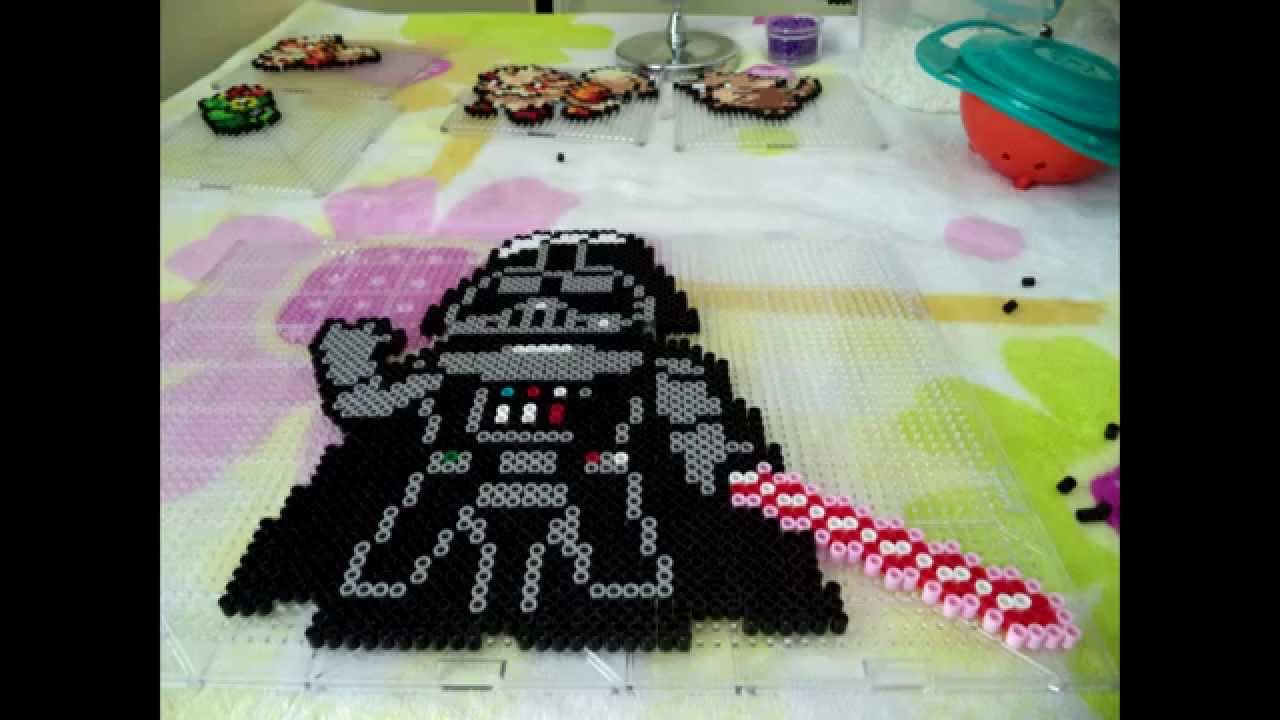 Black and Gray.....How to Make Darth Vader out of Perler Beads - YouTube