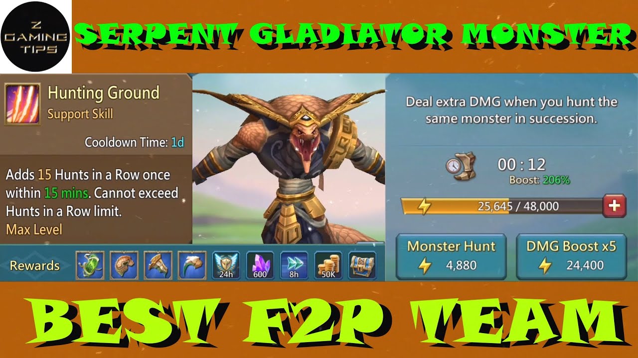 Lords Mobile | WoW New Monster Serpent Gladiator Monster | Best F2P ...