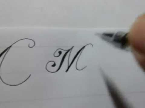 Calligraphy M , calligraphy with normal pen - YouTube