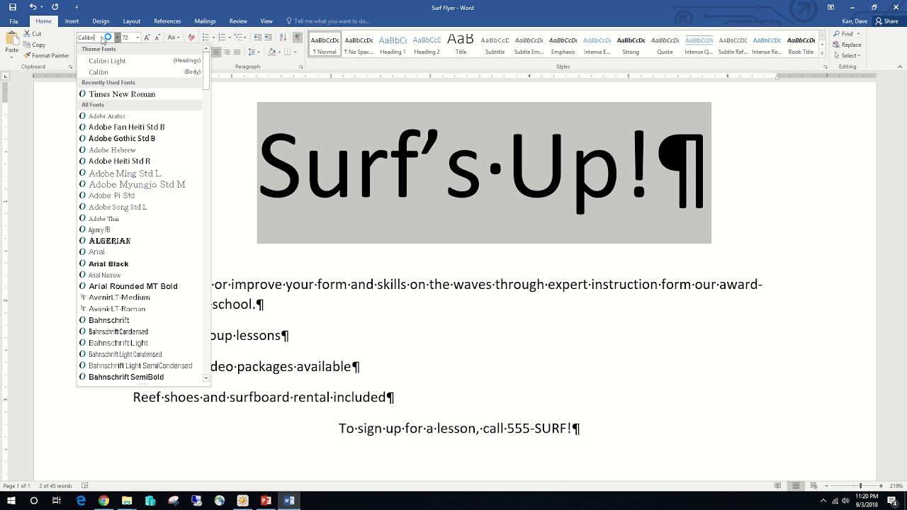 Word Chapter 1 - YouTube