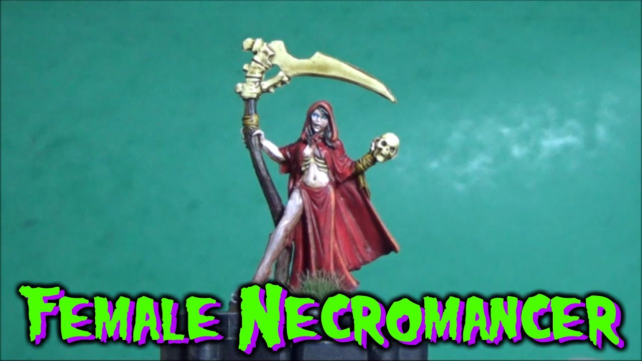 Painting Reaper Bones: Female Necromancer with mainly contrast paints ...