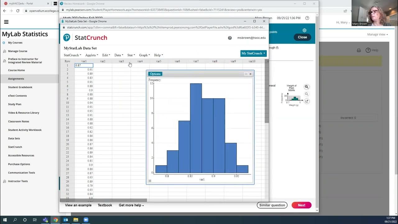 Statcrunch Histogram and Boxplot - YouTube