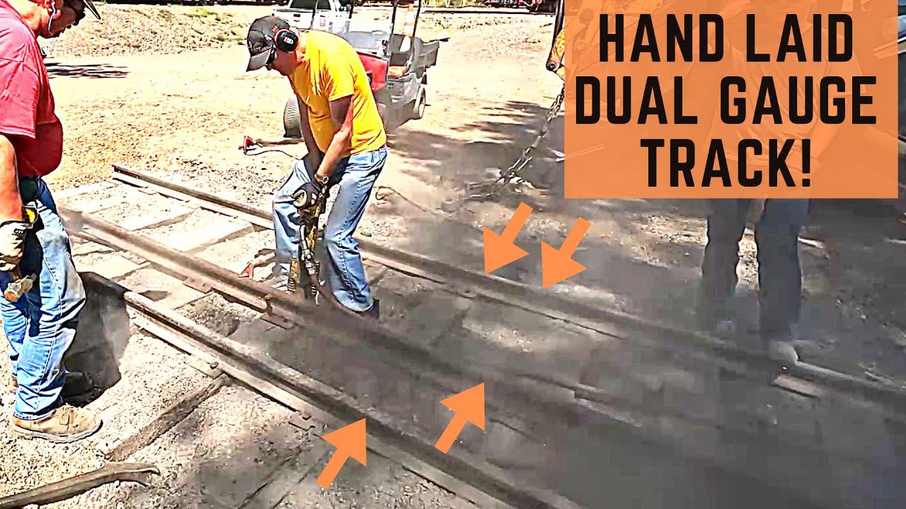Hand laid dual gauge track, the (slightly less) old school way! - YouTube