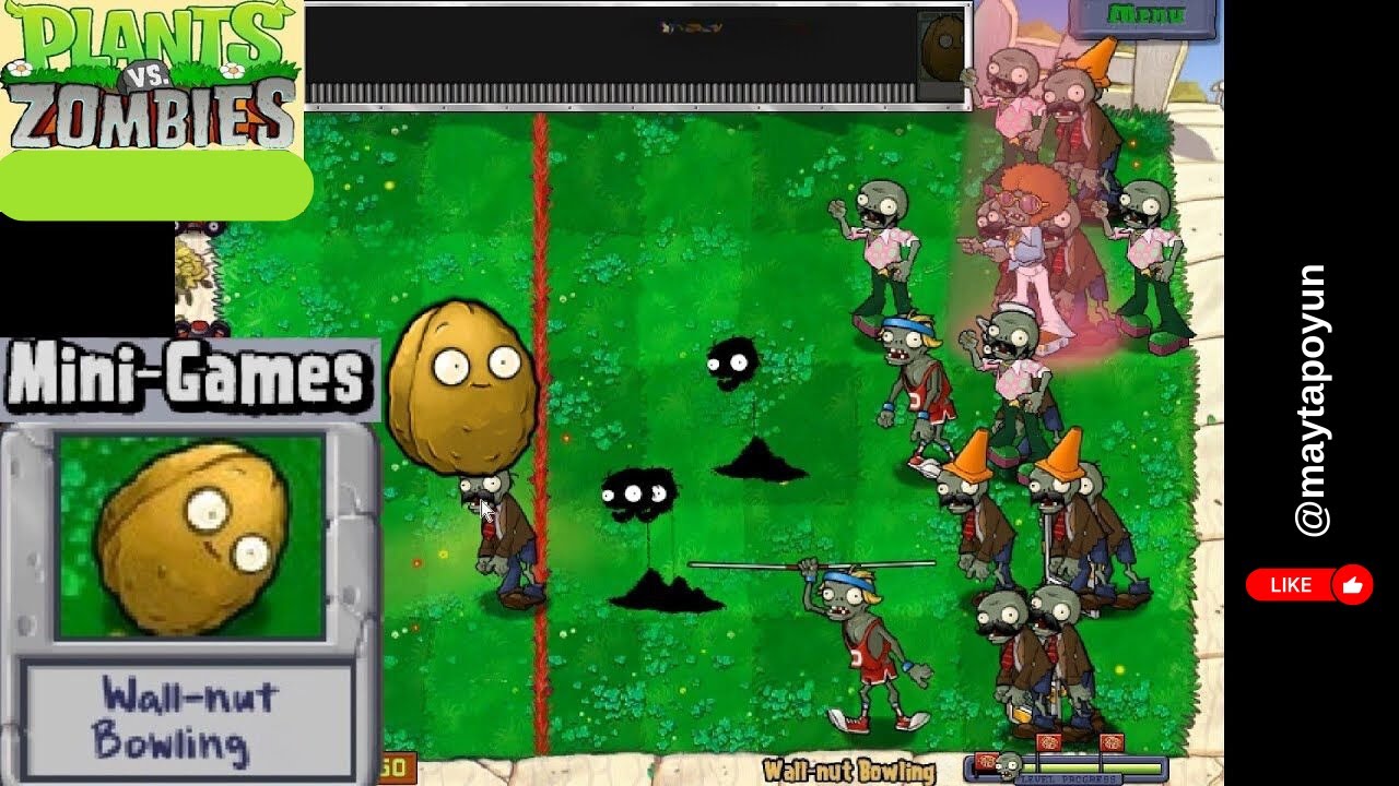Plants vs Zombies: Wall-Nut Bowling ile Bitkilerden Müthiş Savunma! #plantsvszombies1 - YouTube