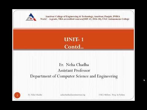 Python Lecture 4 : Unit 1 Control Structures - YouTube