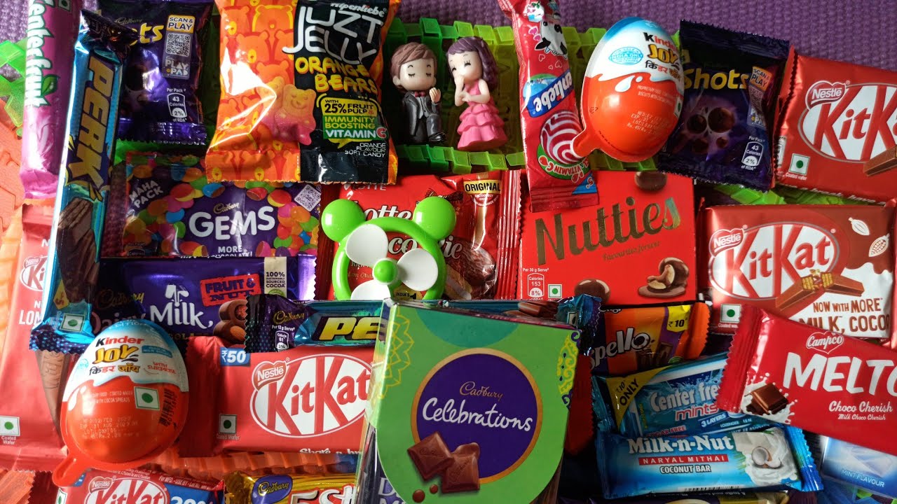 4 Minutes Satisfying Video, Mixing candy, Some lots of candies , Asmr ...