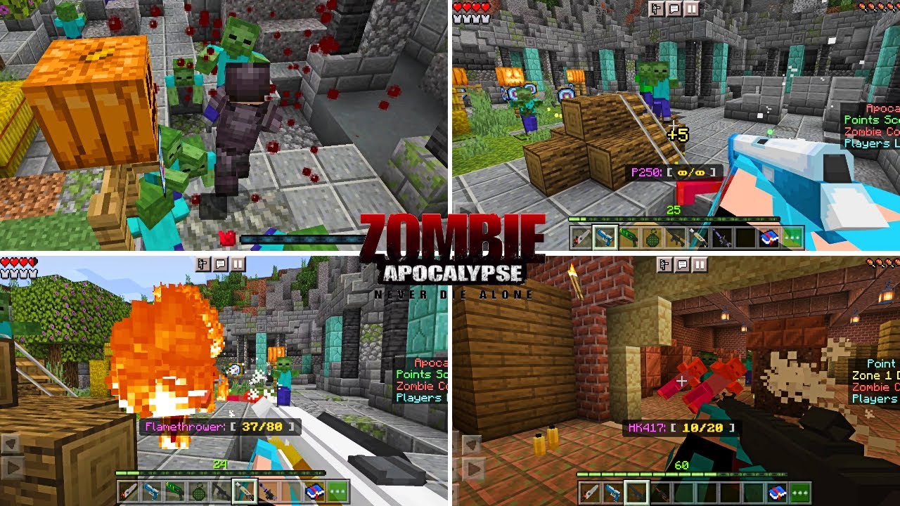 El Mejor Mod de Apocalipsis Zombie para Minecraft PE 1.19 || Zombie ...