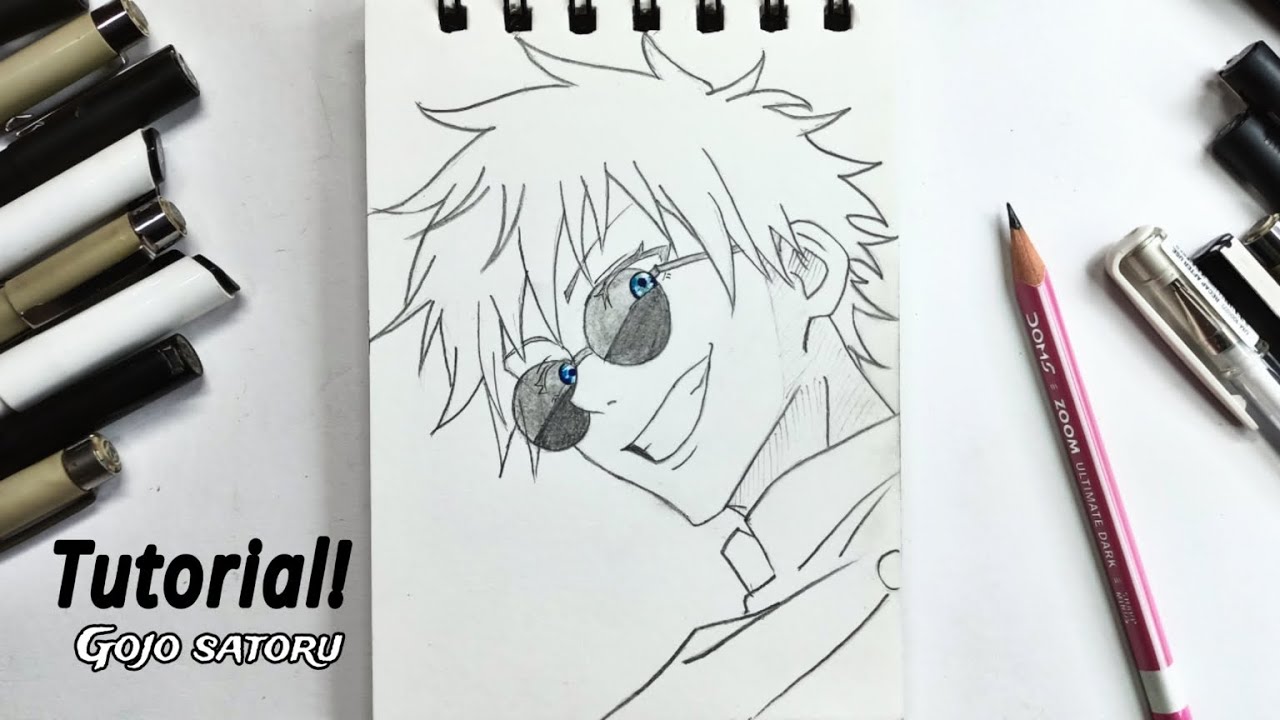 How to draw Gojo satoru from Jujutsu Kaisen || Anime drawing Tutorial ...