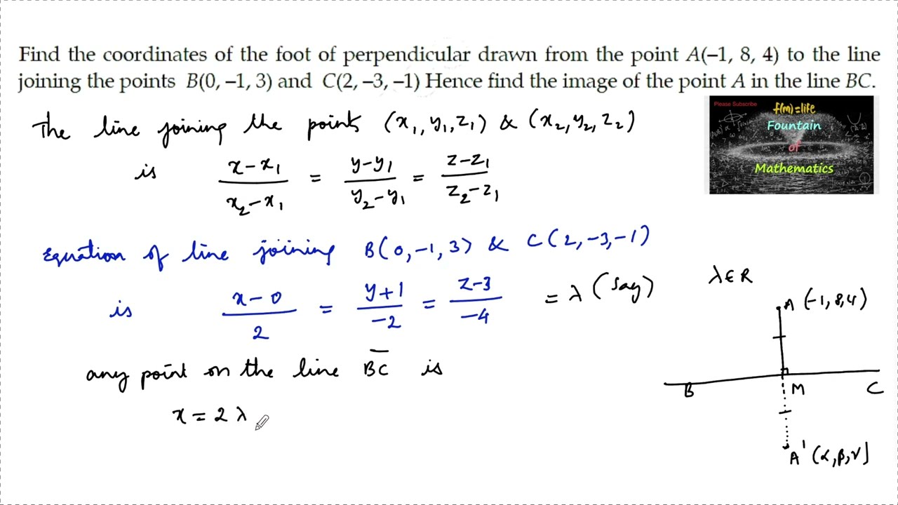 Find the coordinates of the foot of perpendicular drawn from the point ...