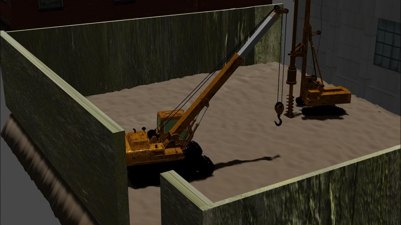 Bored Piling Works Blender Animation - YouTube