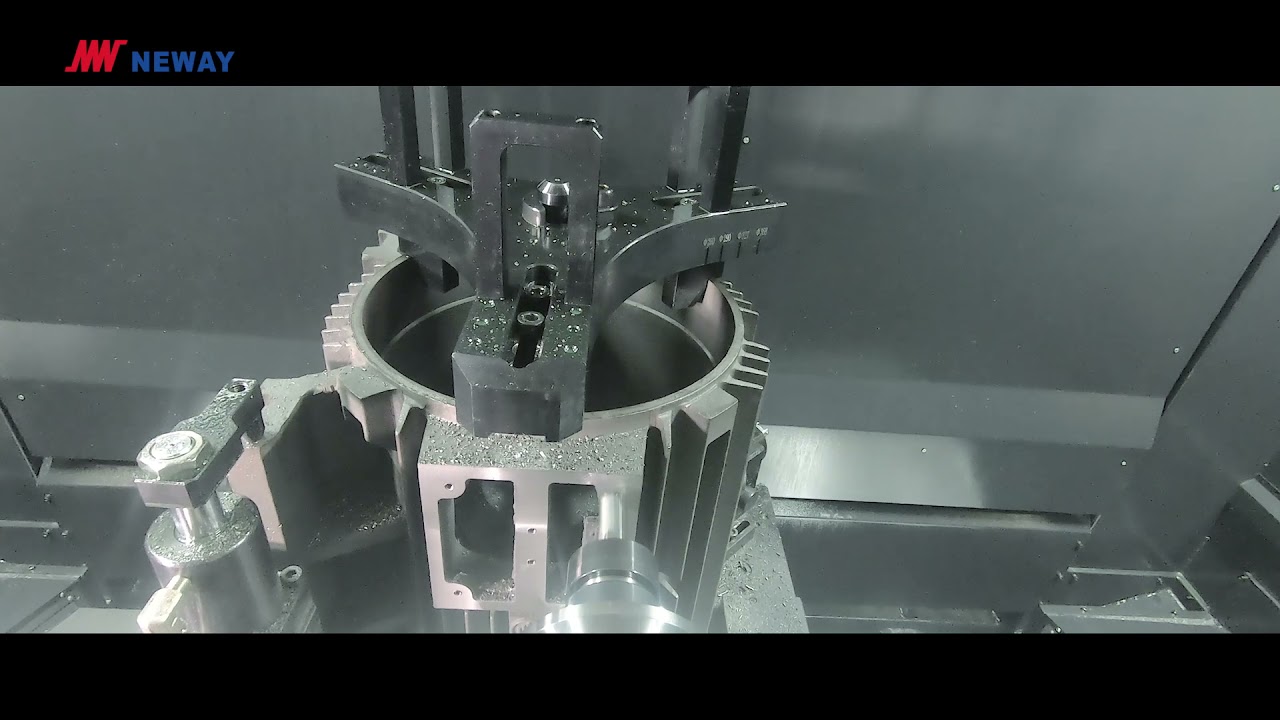 Horizontal machining center HM63 motor casing machining - YouTube