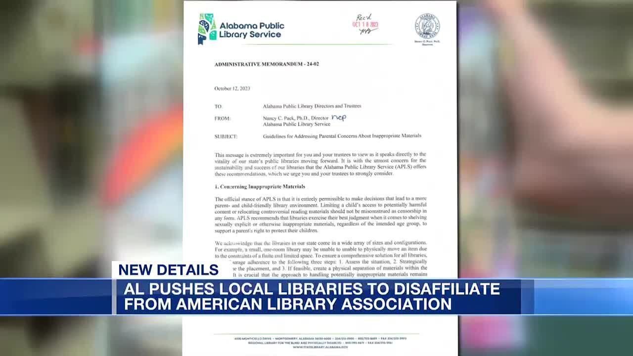 Alabama libraries pushed to disassociate from American Library ...