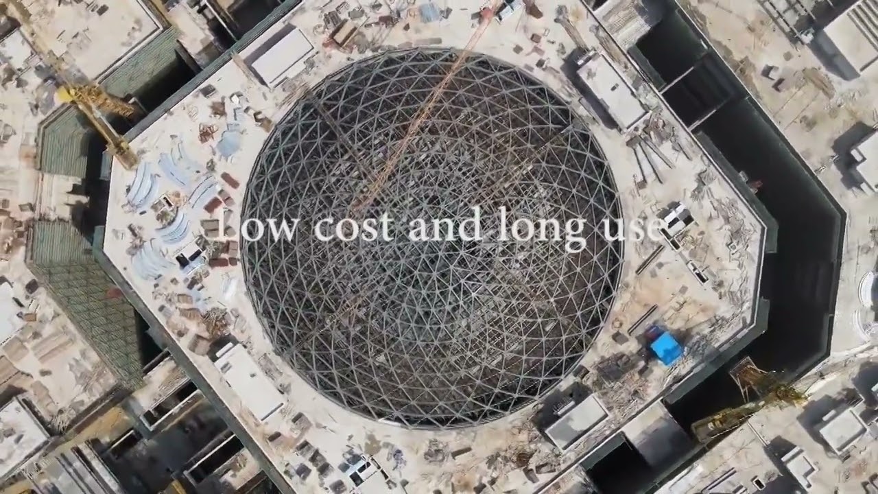 Steel structure space frame for large-span dome structure design - YouTube