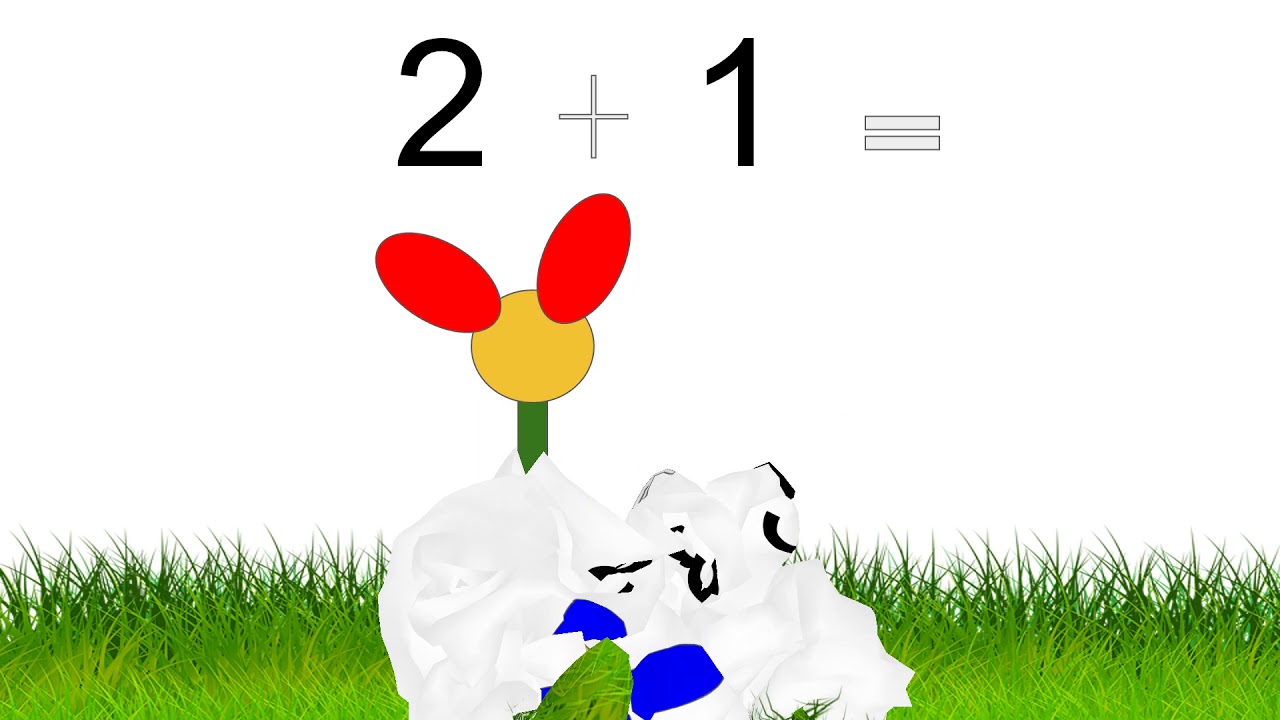 Flower Math: Addition for beginners (numbers 2 and 3) - YouTube