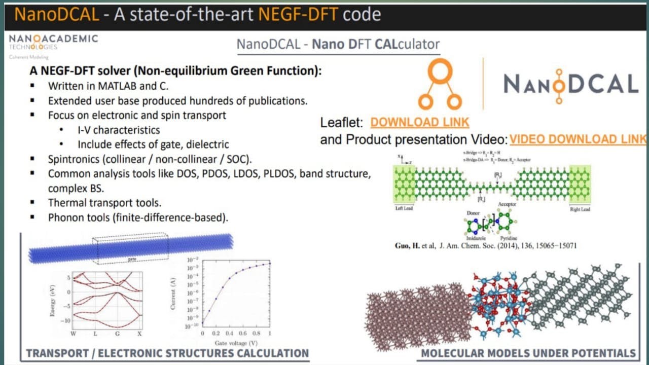 Live webinar on Nanomaterial and Nano device Simulation using NanoDCAL ...