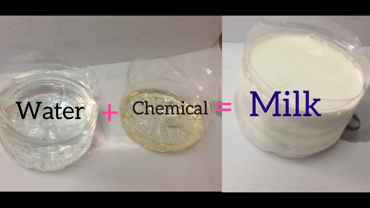 How to make fake milk water and chemical - YouTube