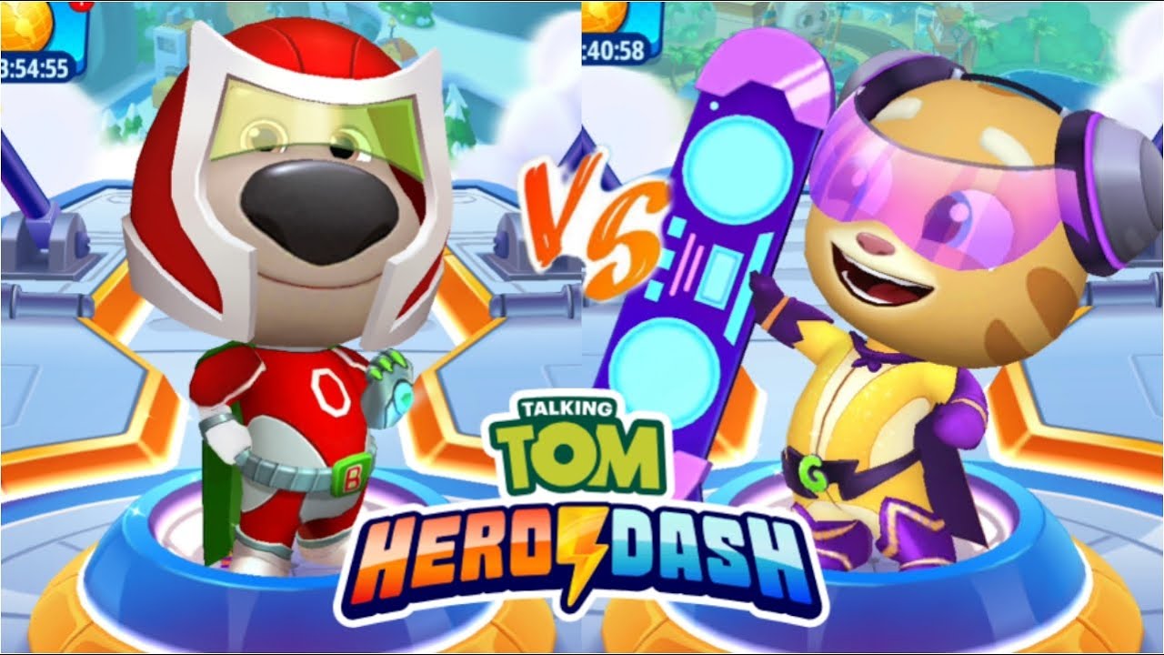 Talking Tom Hero Dash Rockstar Ginger Vs Super Ben Gameplay Game Dede Youtube