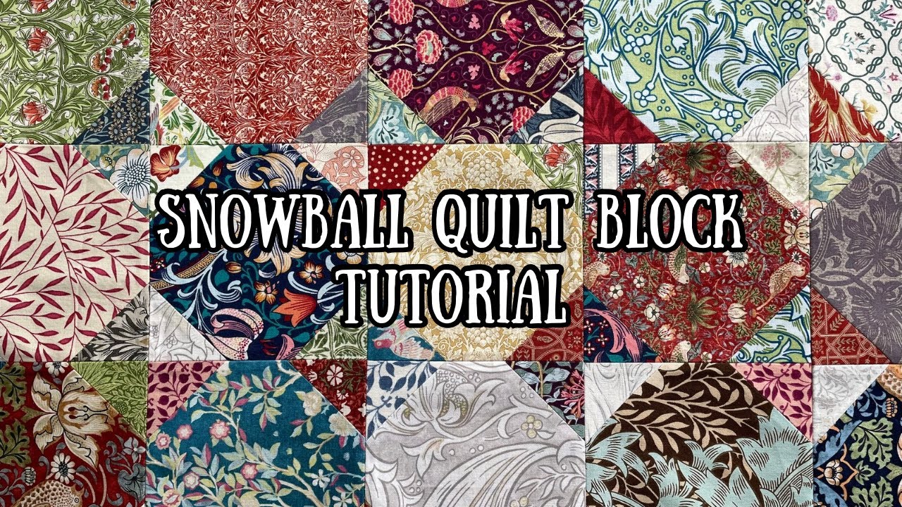 Scrappy snowball quilt blocks tutorial with tips for greater piecing ...