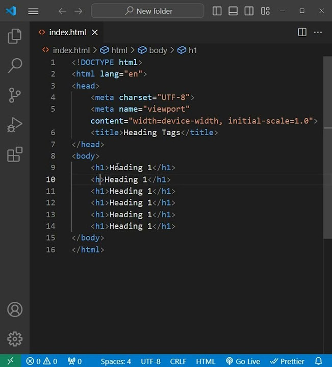 Html Heading Tags Coding Tutorial Visualcode Html Htmltutorial Htmlcode Htmlelements