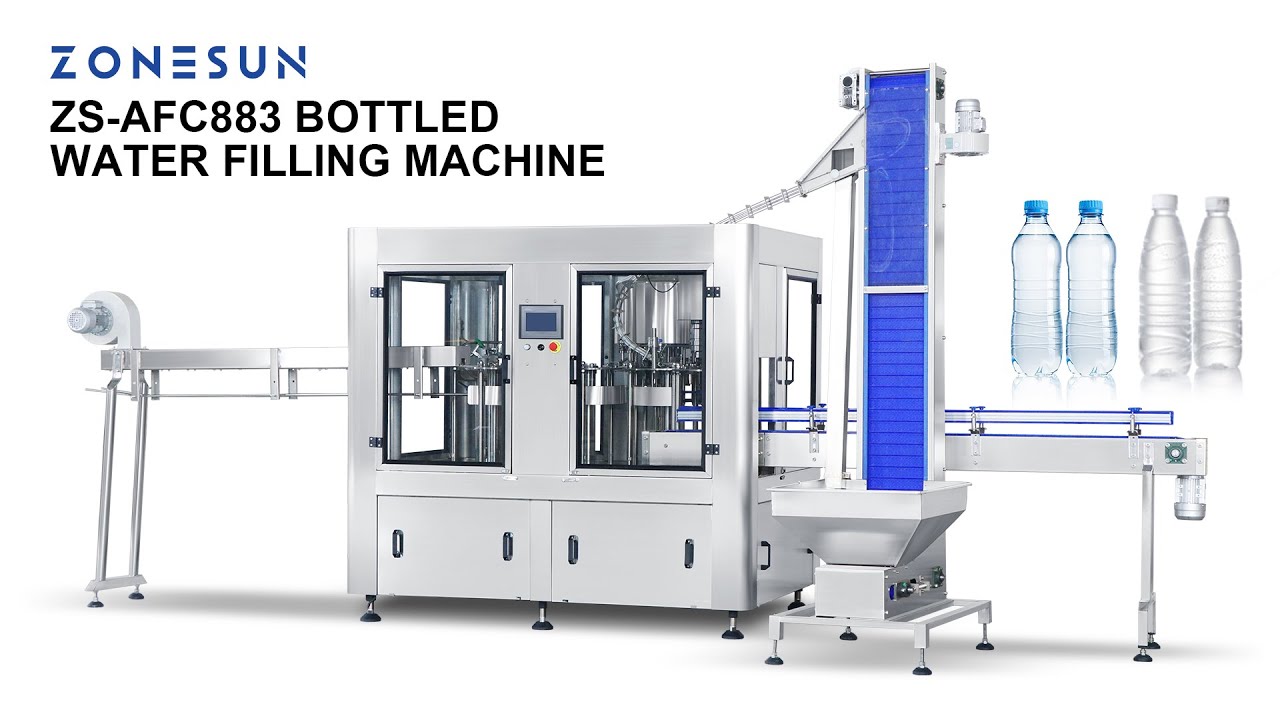 How To Use ZS-AFC883 Liquid Bottle Rinsing Filling Capping Production Line - YouTube