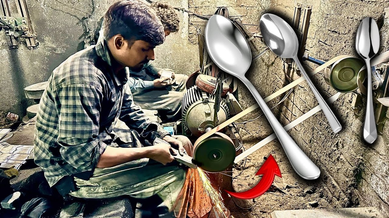 Amazing Process of Spoon Making in Factory 2024 - YouTube