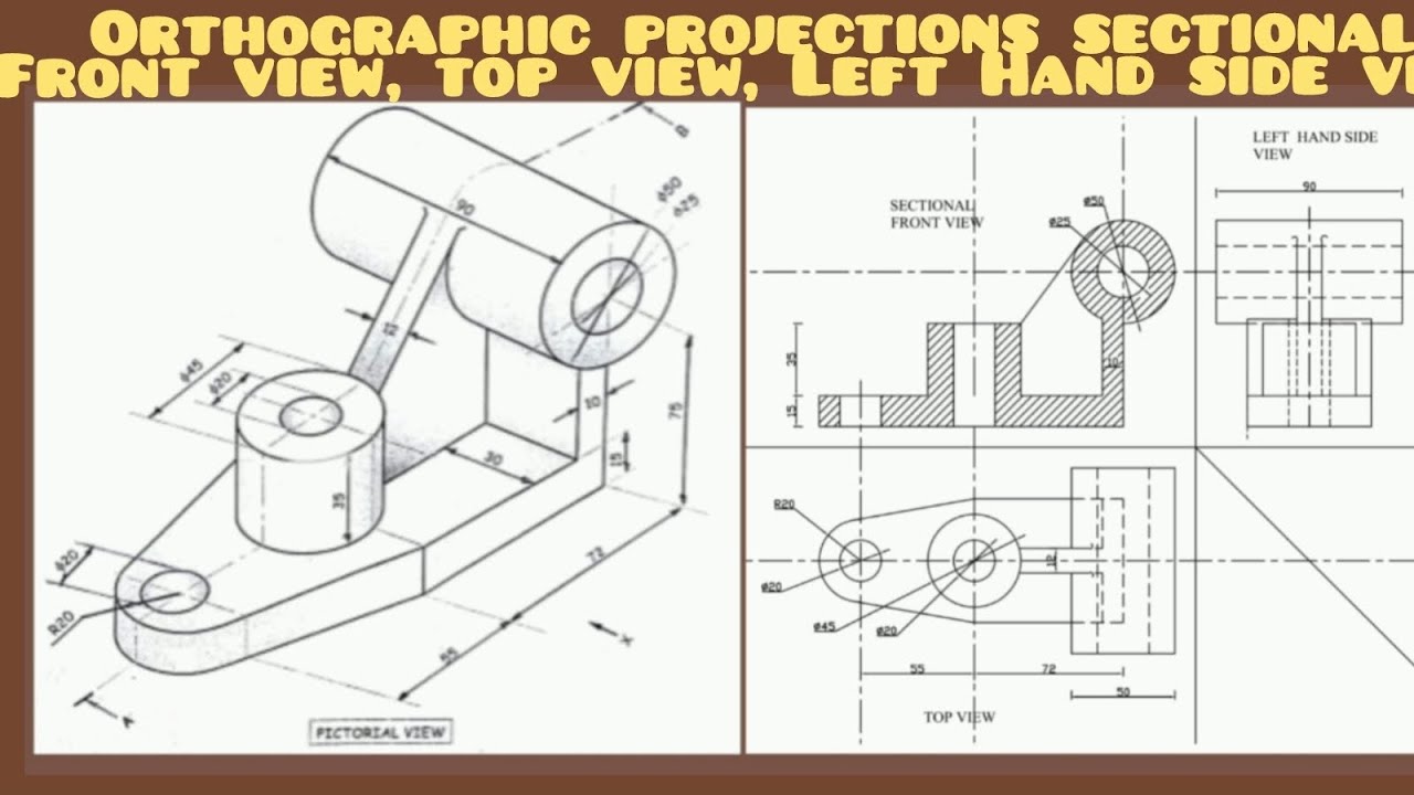 Sectional Orthographic Projection 2 #orthographic #engineering #viral ...