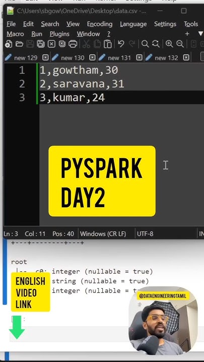 Day2 - PySpark 𝐢𝐧 𝟔𝟎 Seconds! ⚡🐍" - YouTube