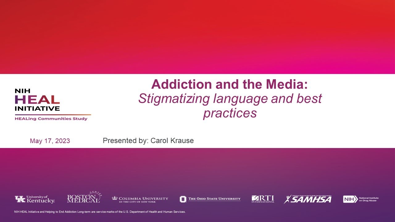 Learning Collaborative: Addiction And The Media: Stigmatizing Language ...