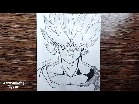 how to draw majin vegeta sketch | majin vegeta drawing | how to draw ...