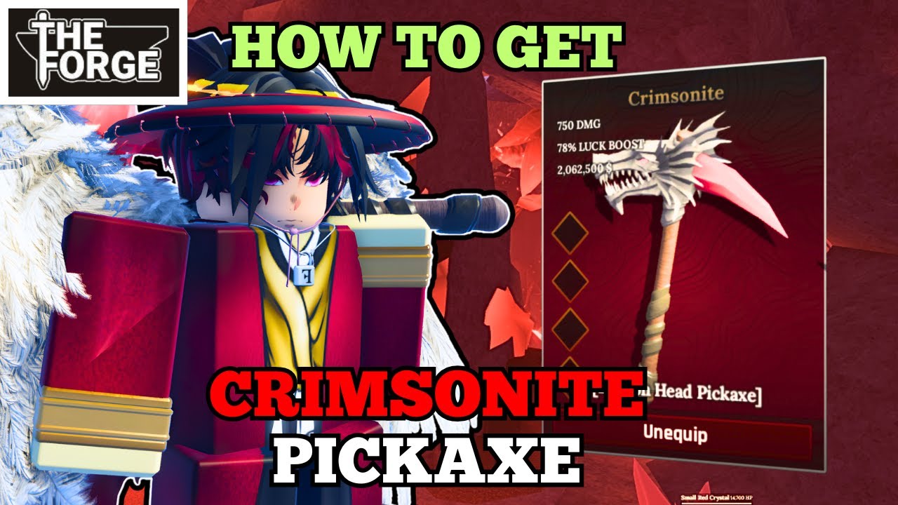 How To Get The New CRIMSONITE PICKAXE In The FORGE! - YouTube