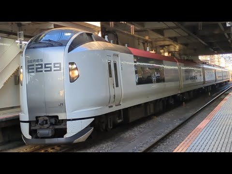 【E259系 中央線での乗り入れ終了】JR東日本 E259系 横クラ Ne006編成 6両編成 特急 成田エクスプレス7号 成田空港 行 八王子駅 (JC-22) 3番線を入線・到着・折り返し ...
