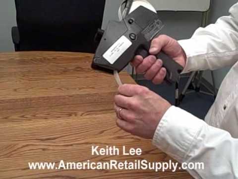 Load Labels in a Monarch 1115 pricing marking gun - YouTube