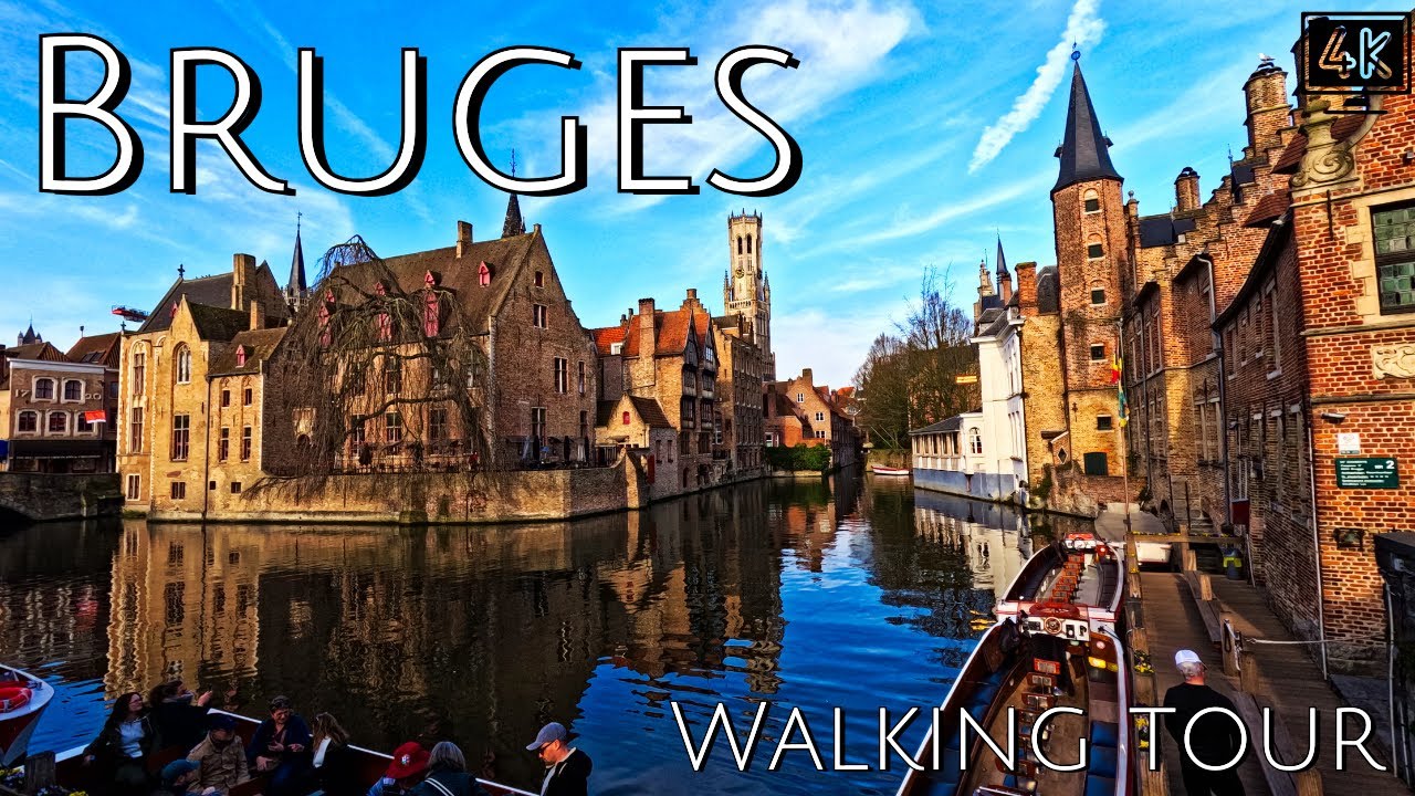 Bruges, Belgium Walking Tour in early Spring | 4K and subtitles | 500ml ...