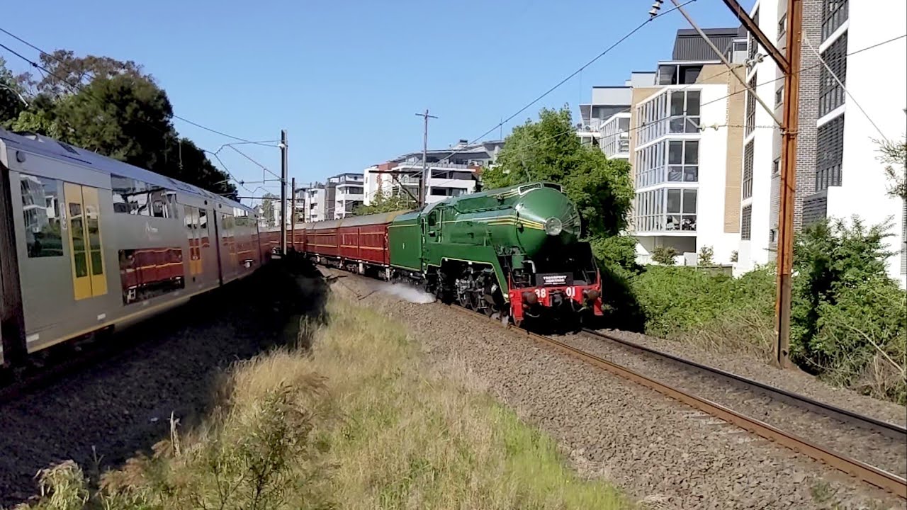 Steam Locomotive 3801 Newcastle Flyer passes through Mount Colah - YouTube