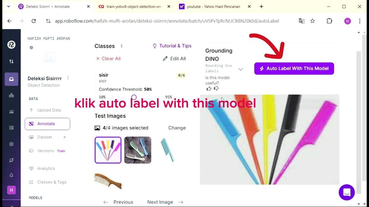 Implementasi Deteksi Obyek Sisir Menggunakan YOLO V8 - YouTube
