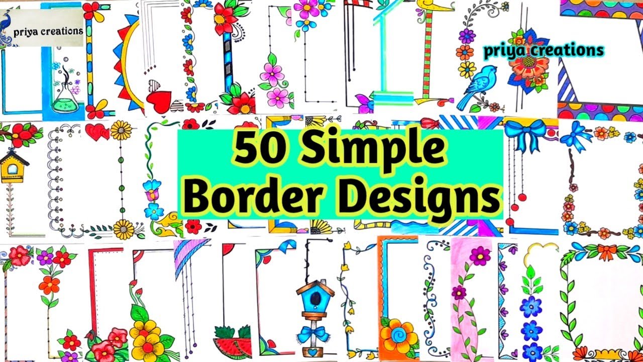 Creative Border Designs for School Projects | Easy and Beautiful Border ...
