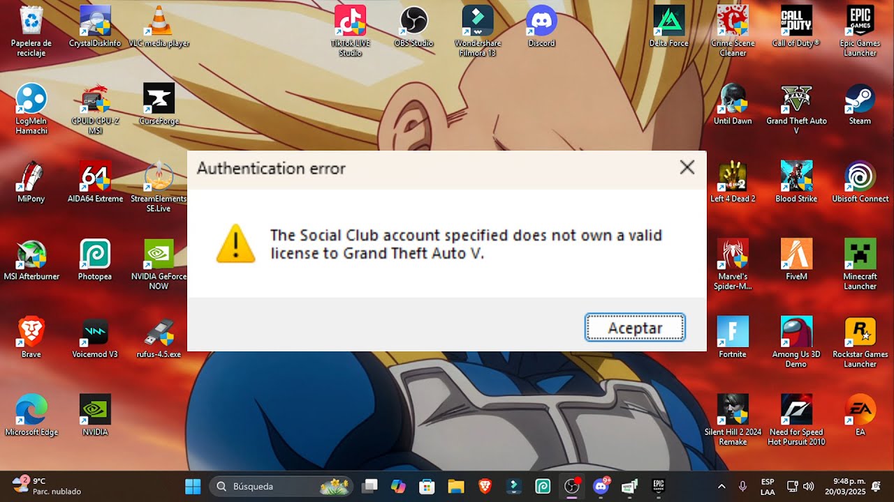 THE SOCIAL CLUB ACCOUNT SPECIFIED DOES NOT OWN A VALID LICENCE TO GTA V ...