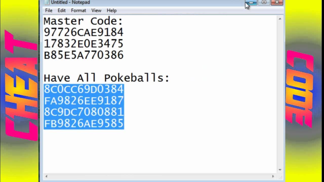 Pokemon Ruby Cheat Code: Have All Pokeballs - YouTube