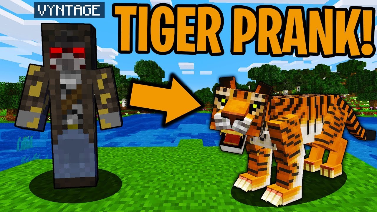 PRANKING AS A TIGER IN MINECRAFT! - Minecraft Trolling Video - YouTube