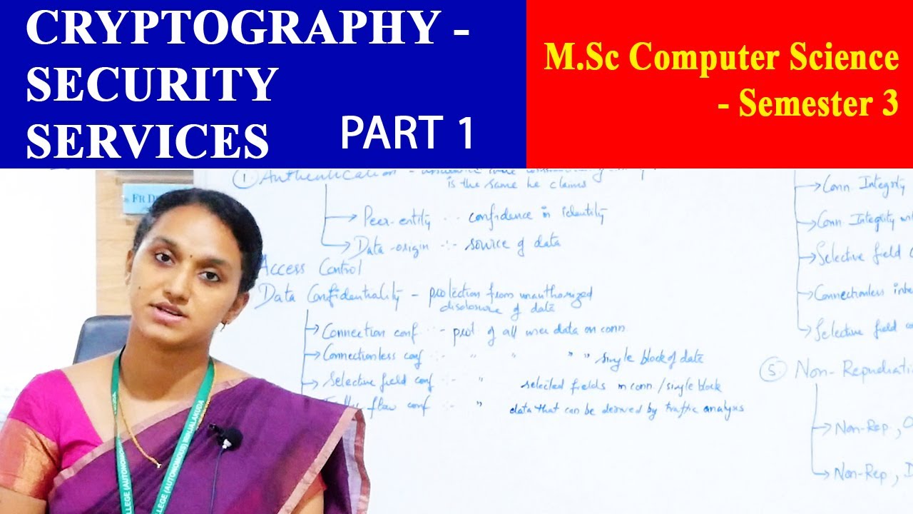 Cryptography - Security Services Part 1 | Christ OpenCourseWare - YouTube