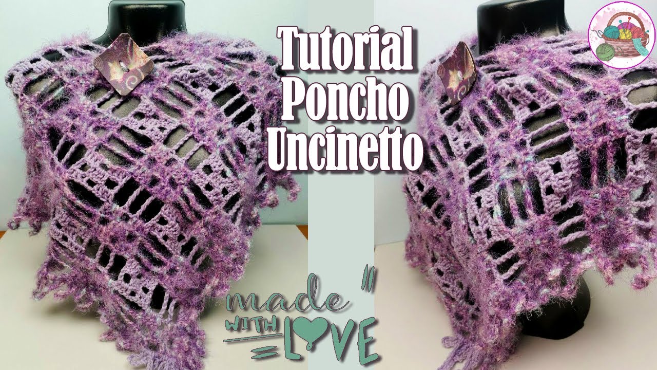 Poncho punto traforato - Tutorial Uncinetto - YouTube