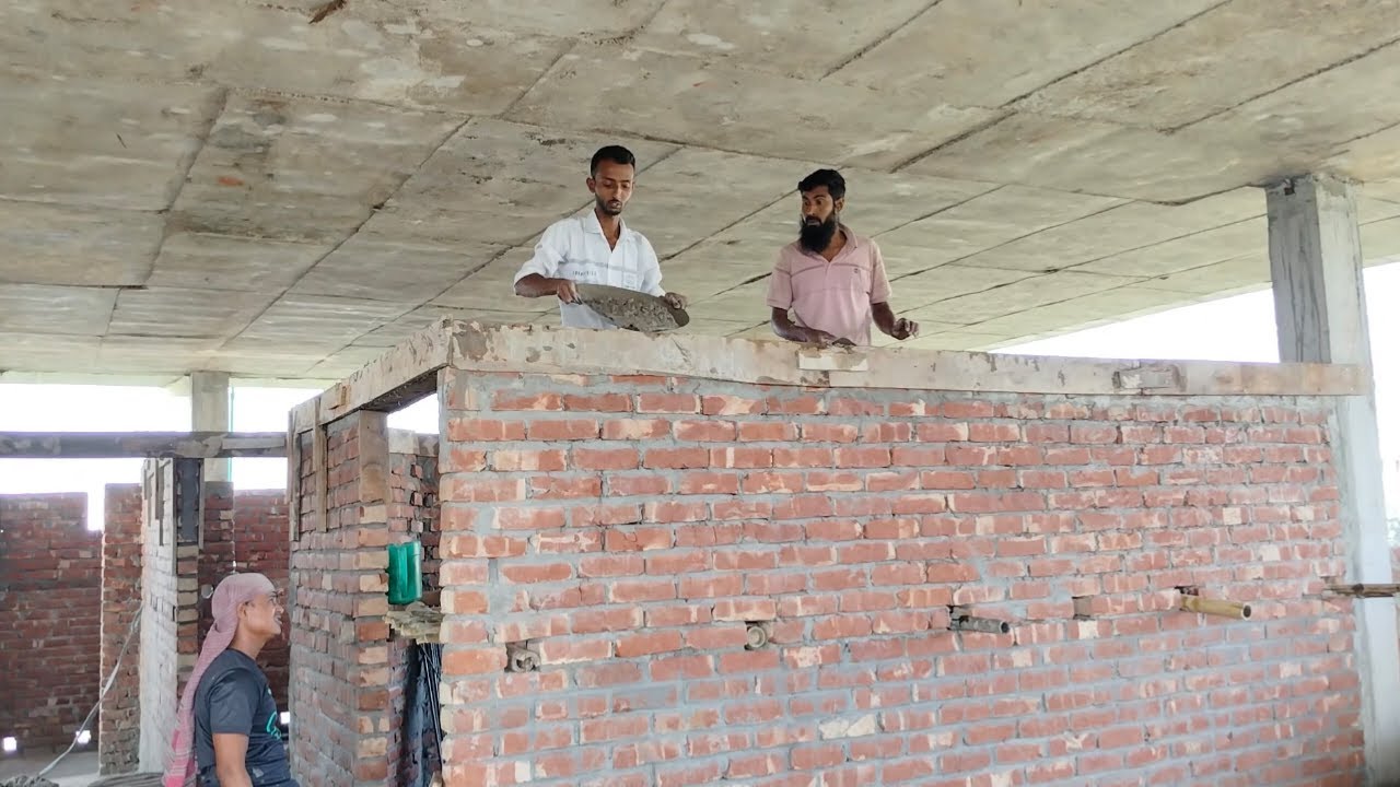 Building Construction All Work_ Lintel Beam Centering | Rod Binding and ...