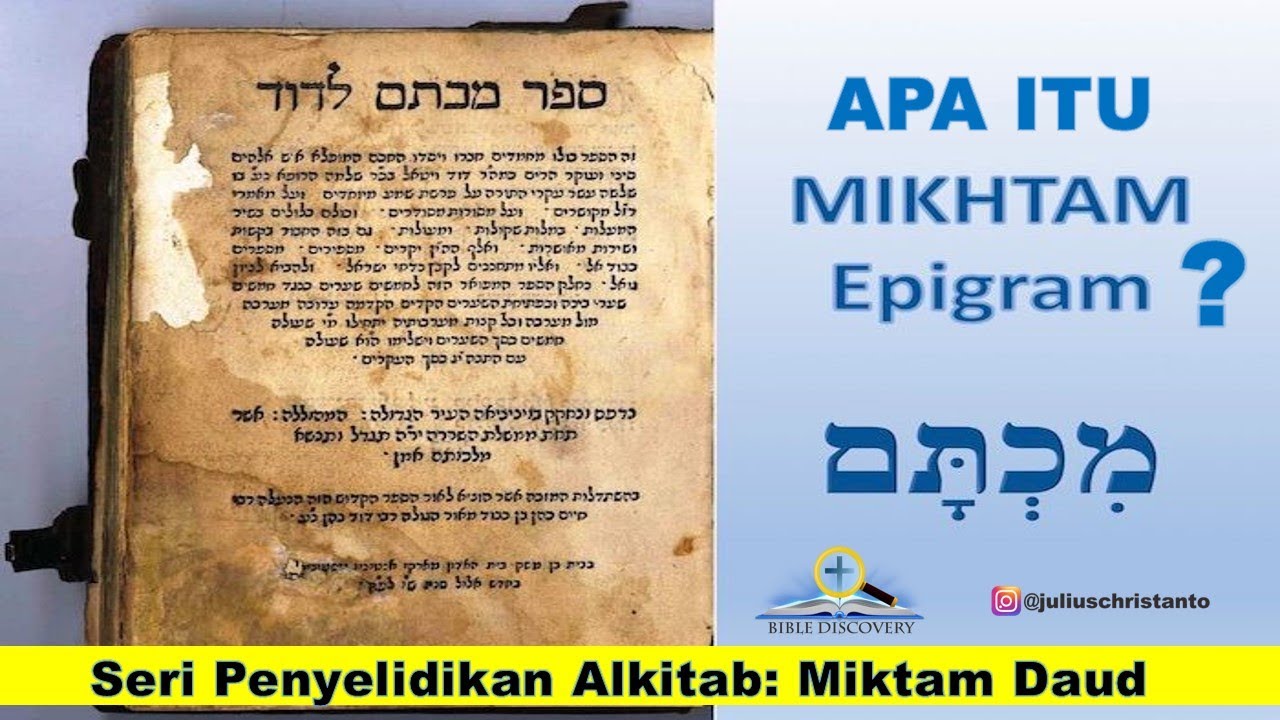 ARTI KATA MIKTAM DI KITAB MAZMUR - YouTube