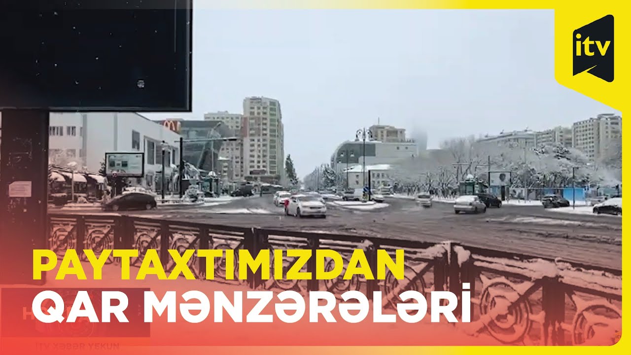 Qar paytaxtda maraqlı mənzərələr yaratdı - YouTube