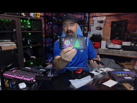 KJOY Mini LED sign, 7.2''x3.4" Battery Powered Bluetooth LED Matrix ...