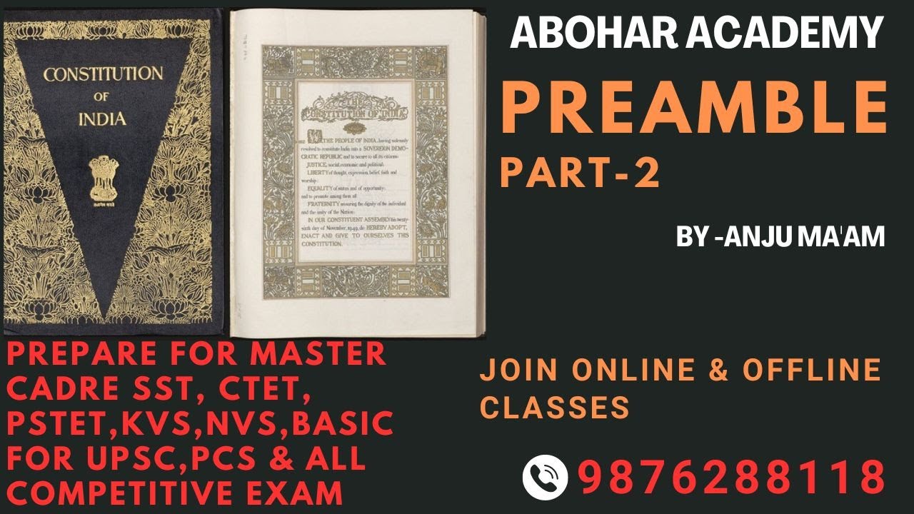 PREAMBLE PART-2 BY ANJU MA'AM - YouTube