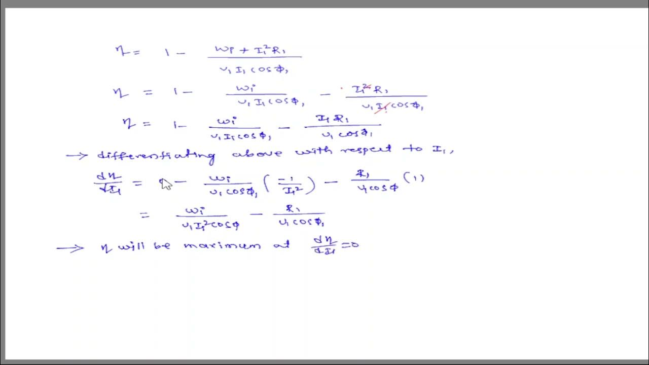 Define Efficiency |Efficiency of a transformer |Condition for maximum Efficiency |Transformers ...
