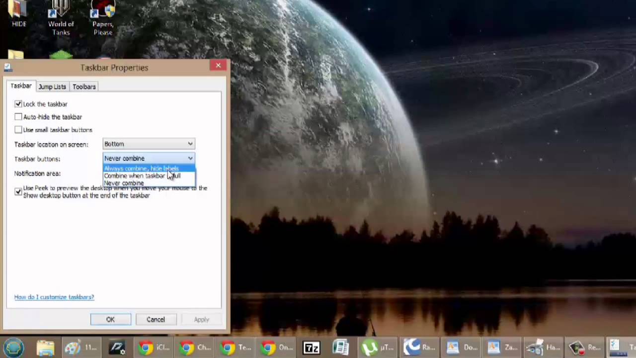 How to Make Taskbar Display Icons : Windows Vista & Taskbars - YouTube