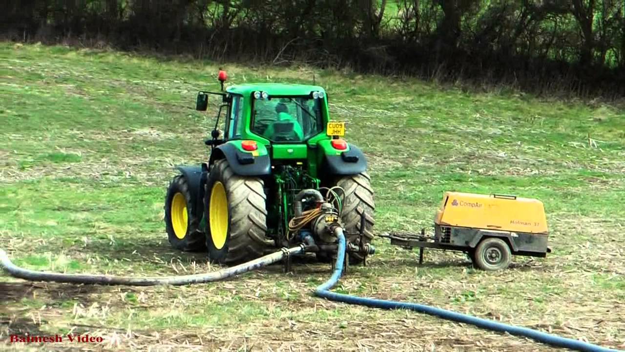 Seven Tractors and a Slurry Pit. - John Deere Action. - YouTube